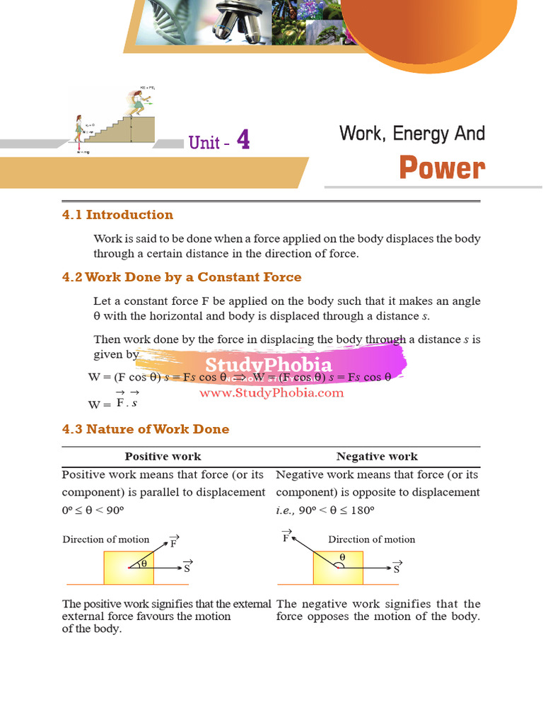 Positive Work Negative Work: Work, Energy and Power | PDF | Collision ...