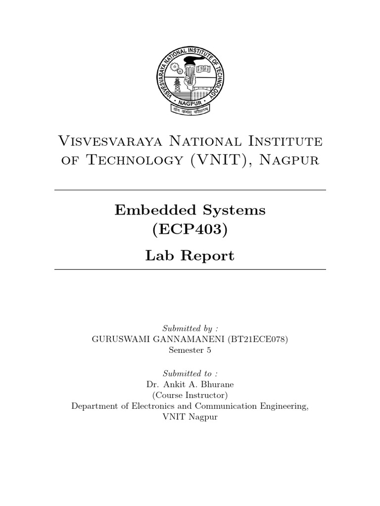 Embeded Systems Lab Report | PDF | Microcontroller | Computer Architecture