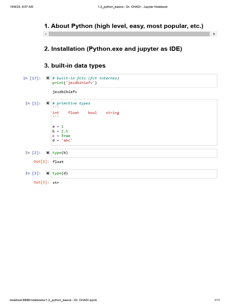 Python - Basics - Dr. CHADI | PDF | Computer Science | Software