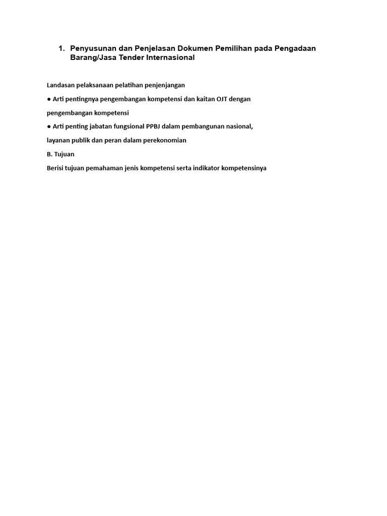 Panduan Kompetensi Pengadaan Internasional | PDF