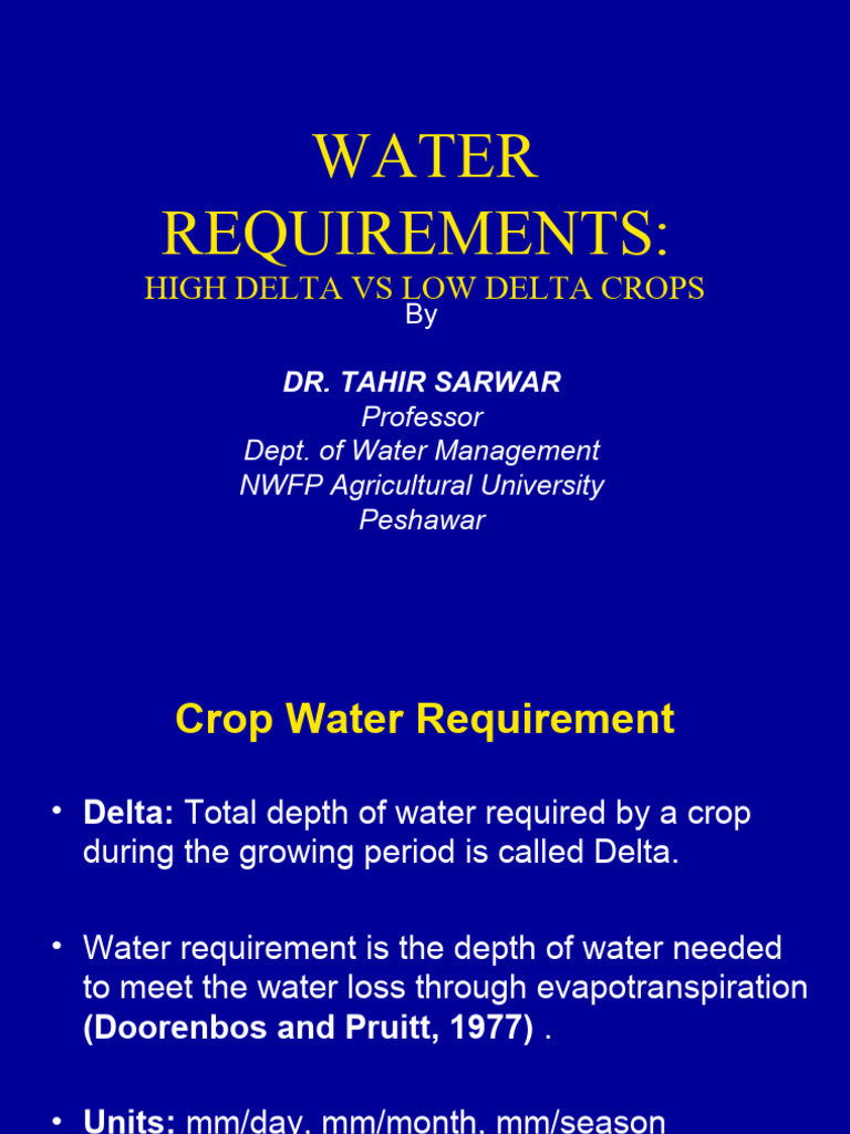 CWR Presentation | PDF | Evapotranspiration | Crops