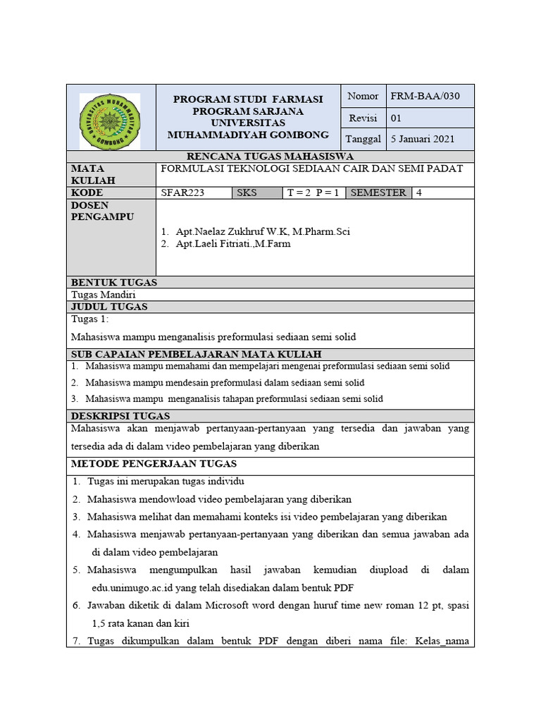 Tugas Preformulasi Sediaan Semi Solid | PDF