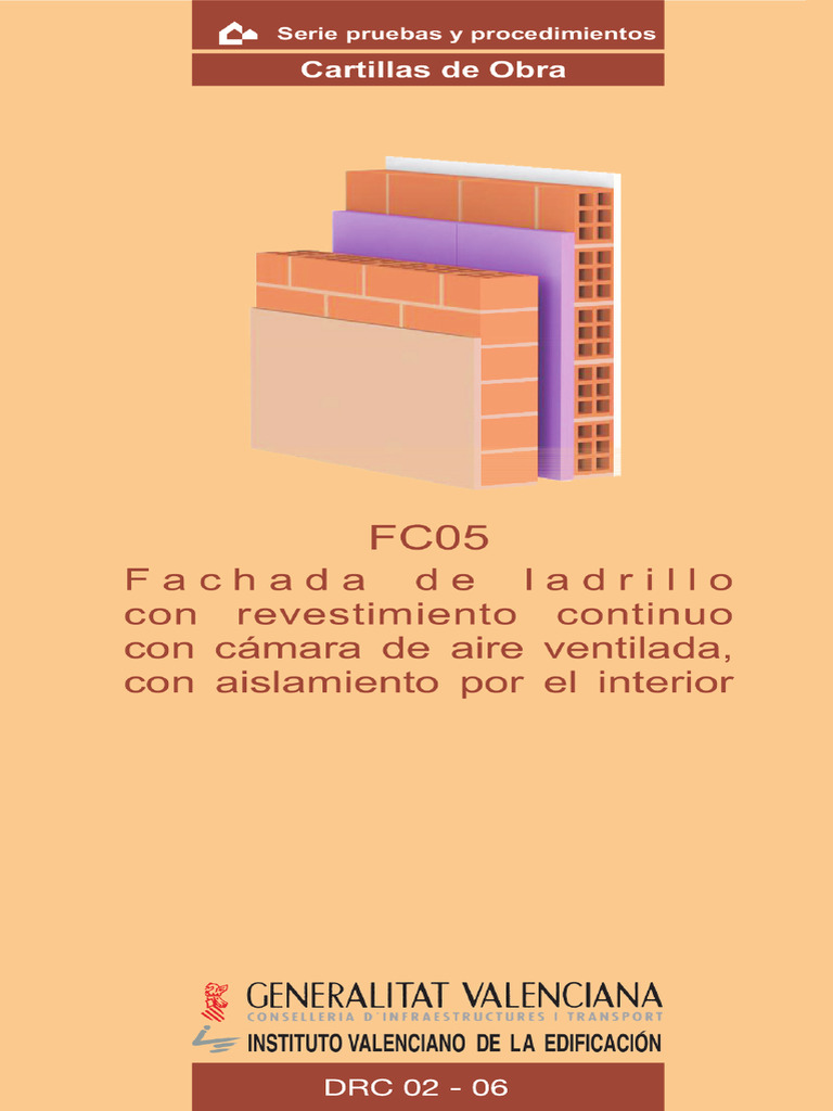COF - FC05 Fachada de Ladrillo Con Revestimiento, Con Camara | PDF | Aislamiento térmico | Ladrillo
