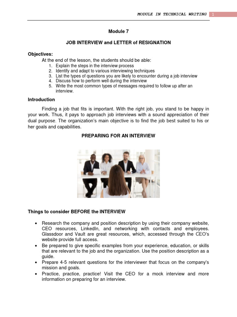 Module 7 | PDF | Job Interview | Employment