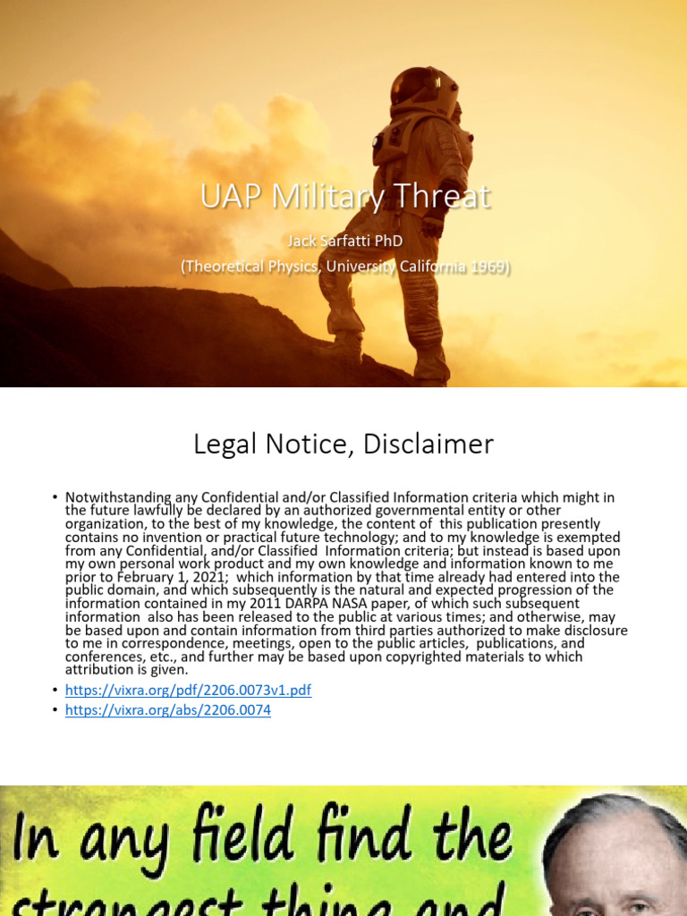 UAP UFO Military Threat Updated August 4 | PDF | Spacetime | General ...