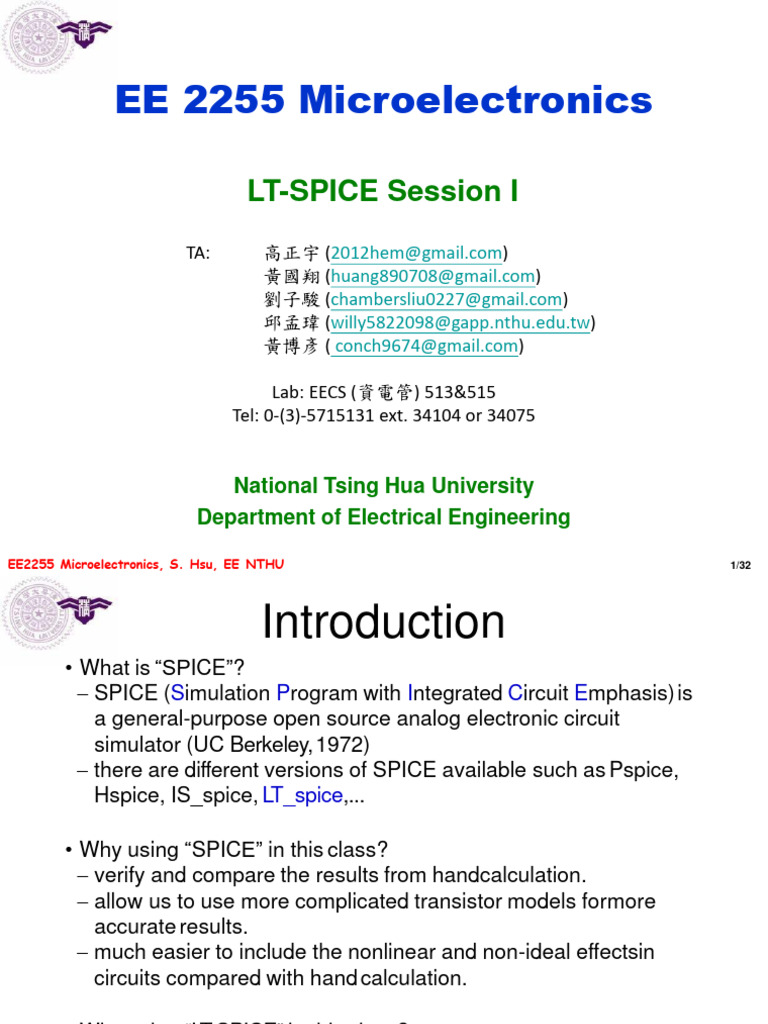 LT-SPICE-Tutorial 2023 Session I | Download Free PDF | Spice | Electrical Network