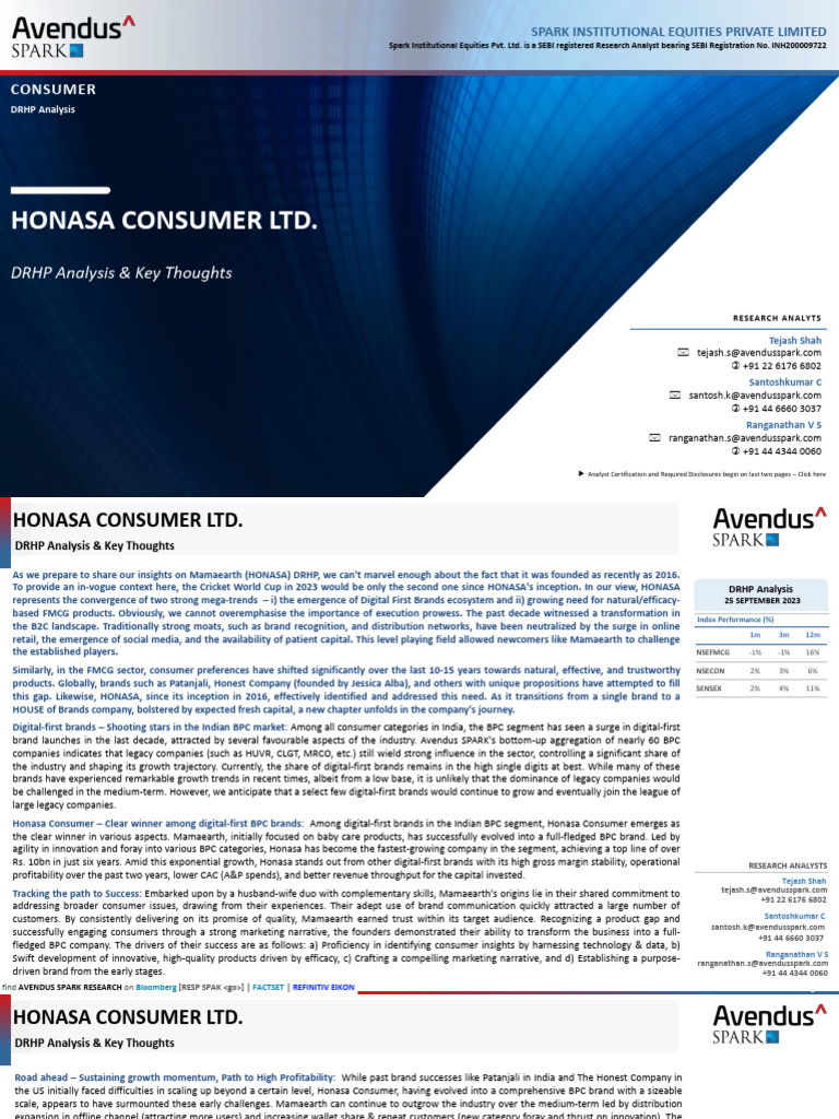 Honasa Consumer Ltd. - Highlighted | PDF | Brand | Cosmetics