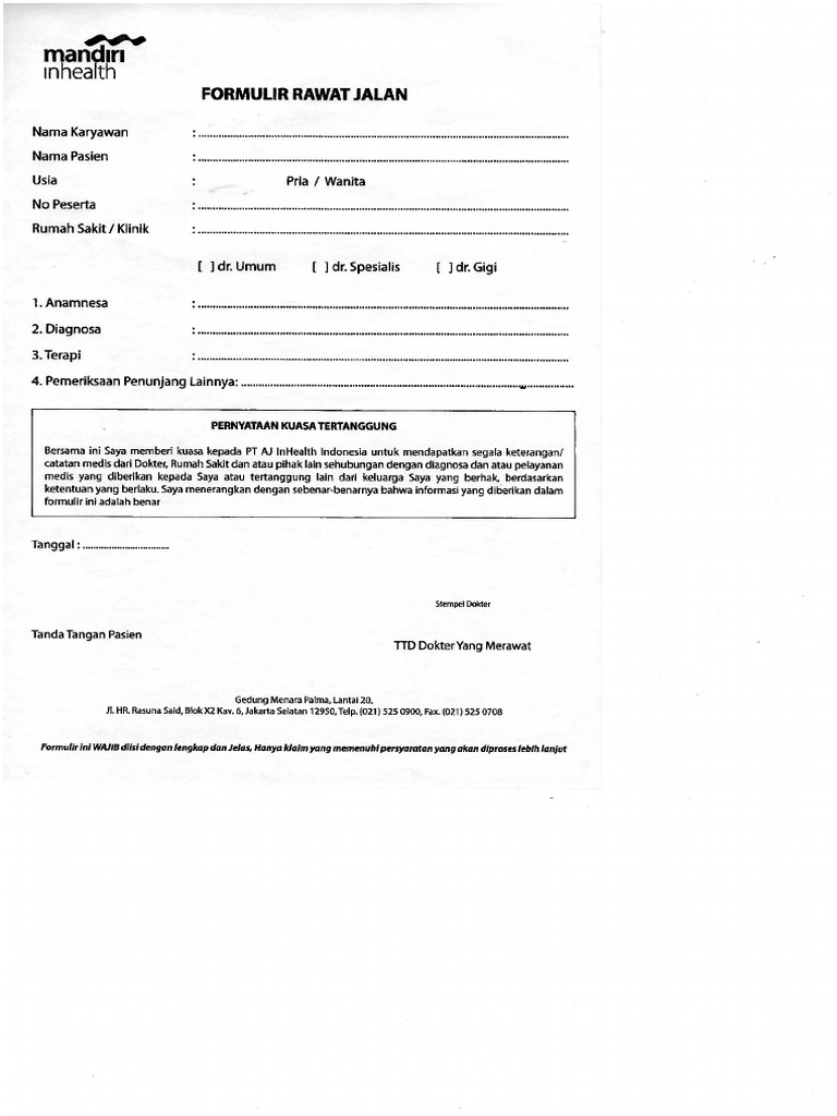 Form Rawat Jalan | PDF
