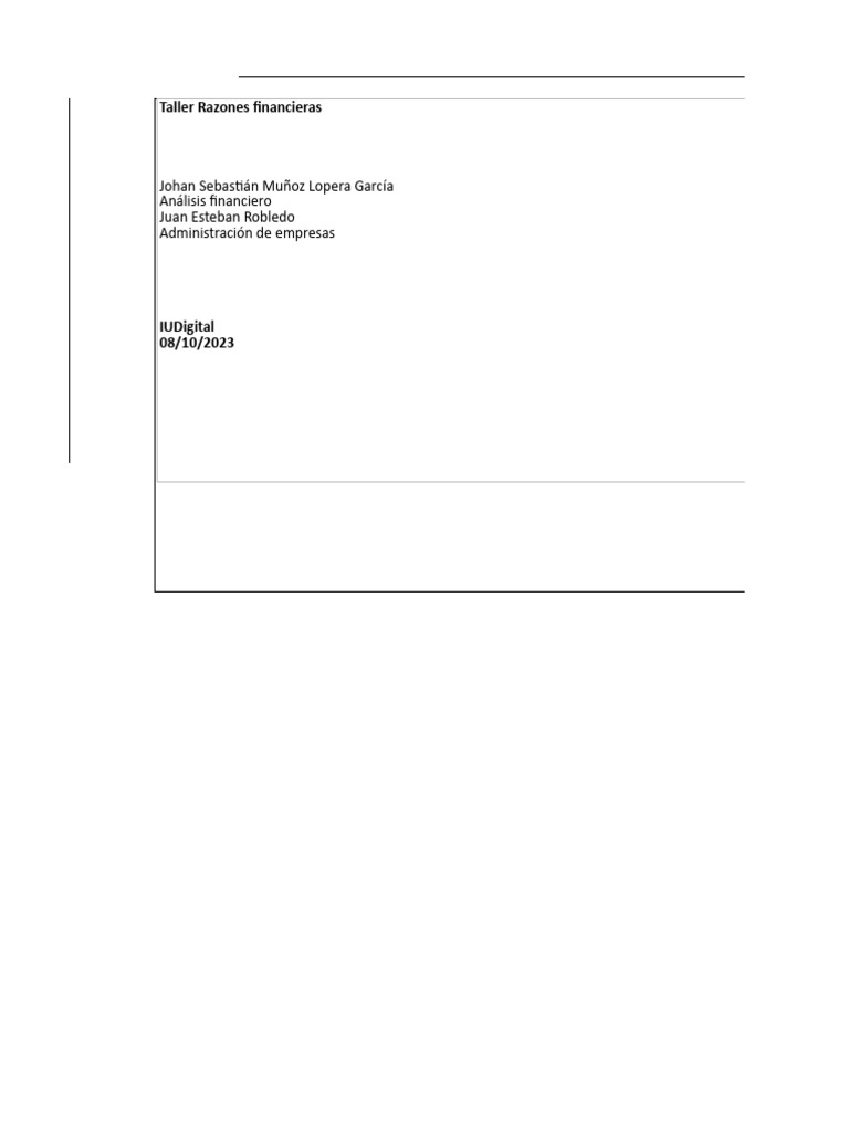 Taller Razones Fras Iudigital Bloque 3 | PDF | Depreciación | Dividendo