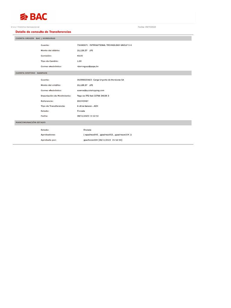 Transf Carga Urgente | PDF