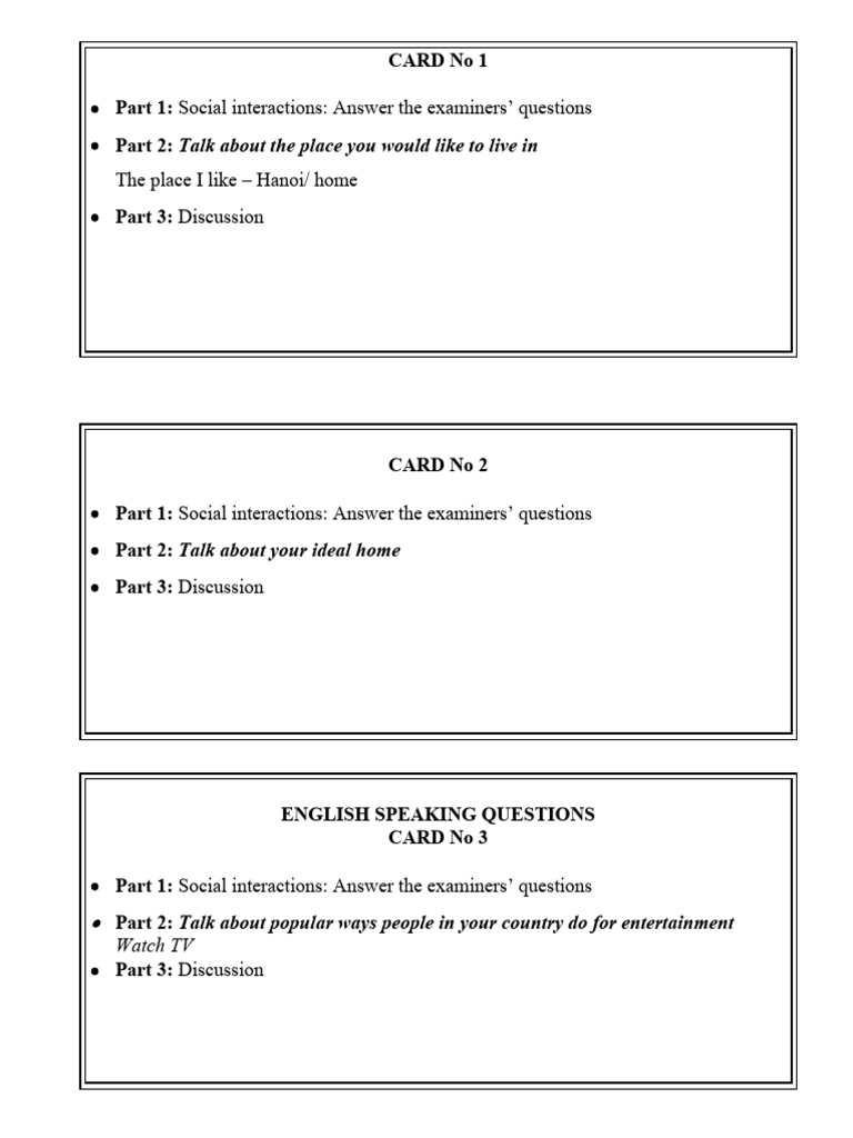 Speaking Test Questions Ge3 | PDF | News | Human Communication