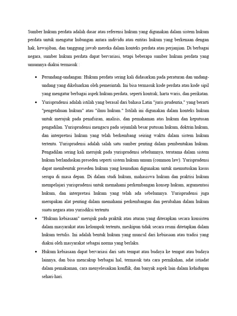 Sumber Hukum Perdata 2023 | PDF