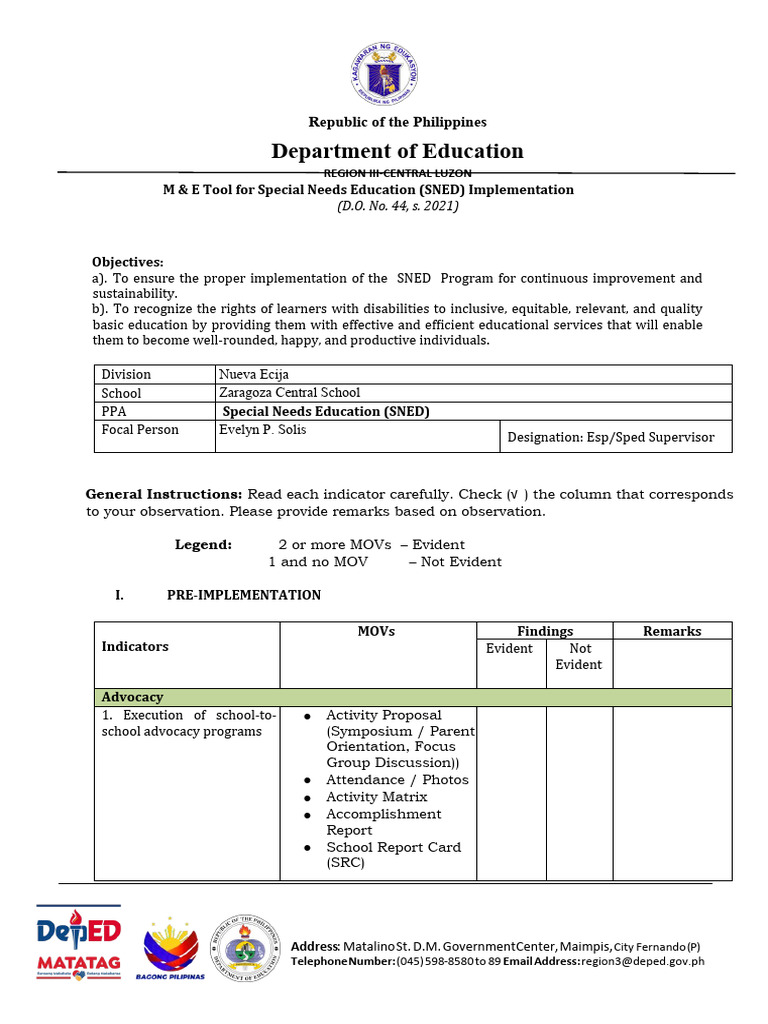 09 26 23 M E For SNED 1 Edited | PDF | Individualized Education Program