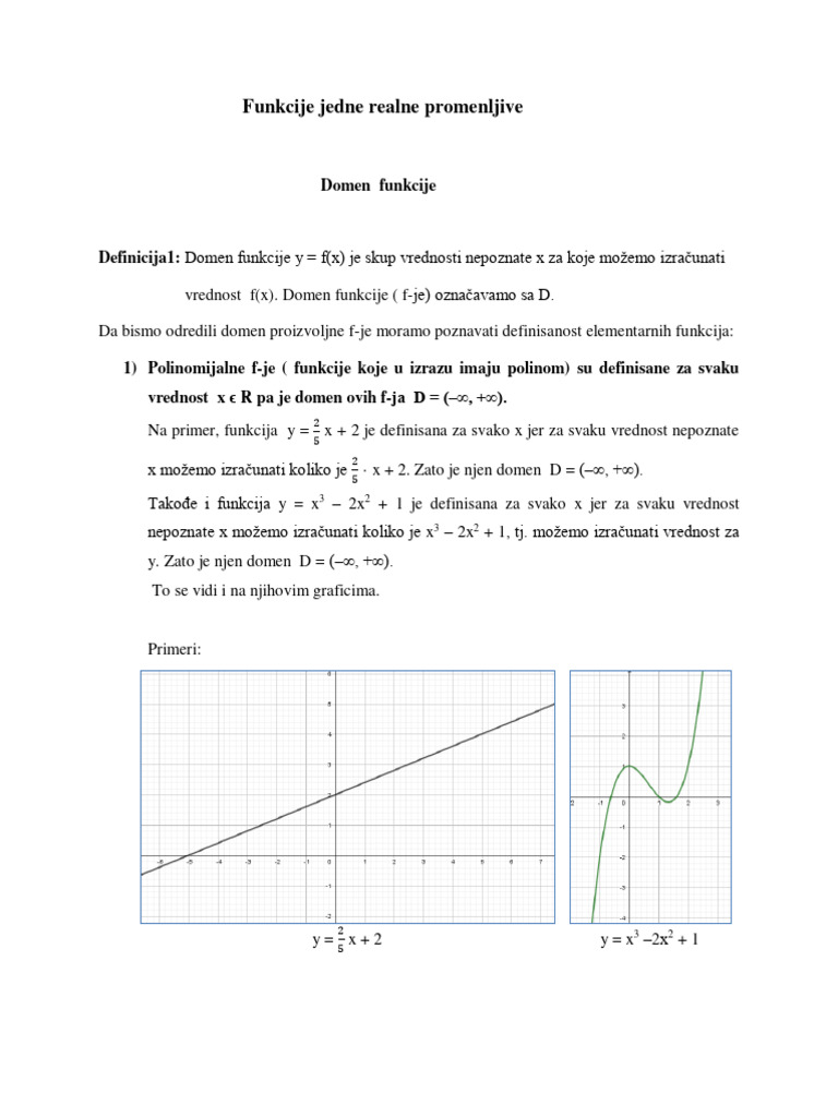 Funkcije Jedne Promenljive Za PEP PDF | PDF