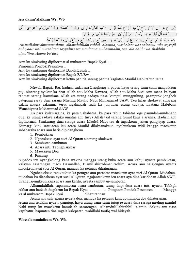 Pangjajap Acara | PDF