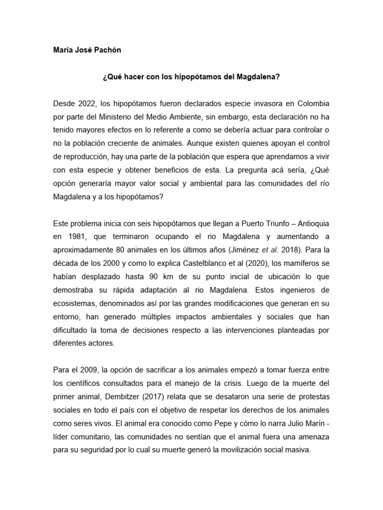 ¿Qué hacer con los hipopótamos del Magdalena? | PDF | Hipopótamo ... ¿Qué hacer con los hipopótamos del Magdalena? | PDF | Hipopótamo ...