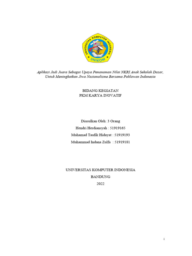 Proposal PKM Ki | PDF