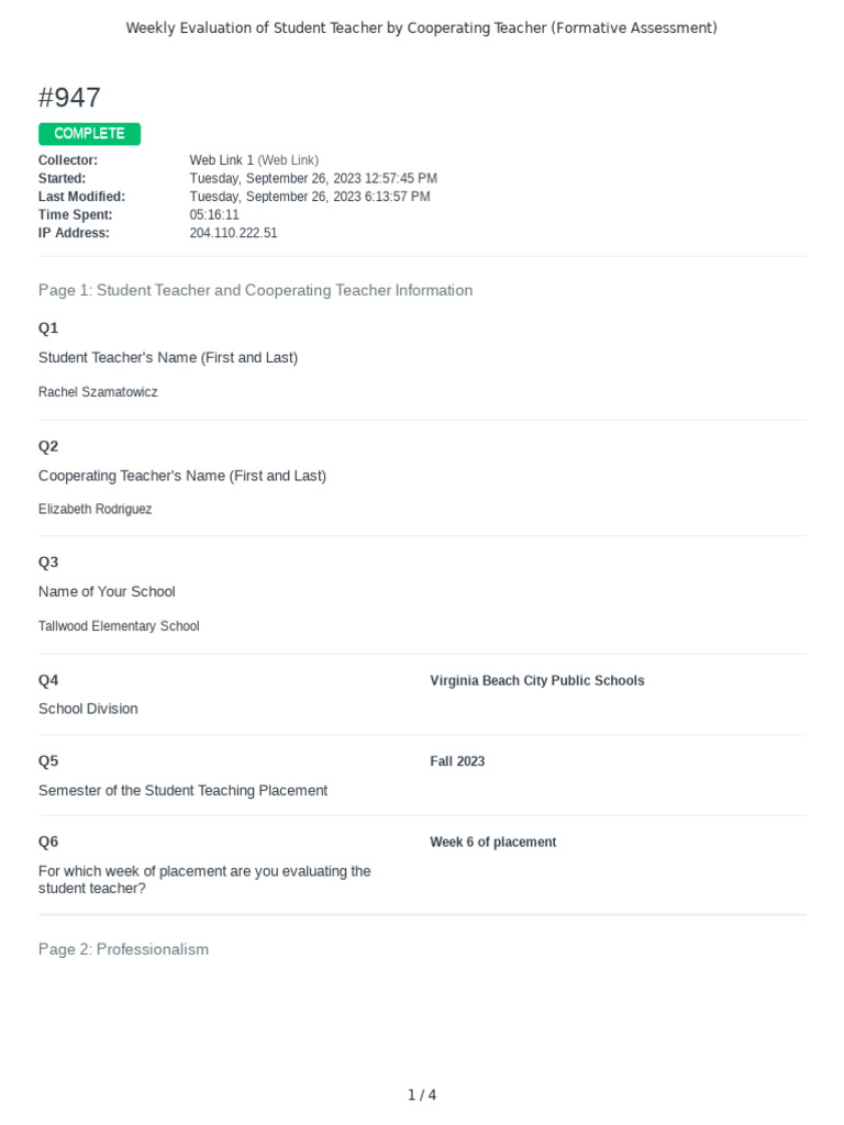 Ued495 Ued496 Szamatowicz Rachel Bi-Weekly Eval p1wk5 1 | PDF ...