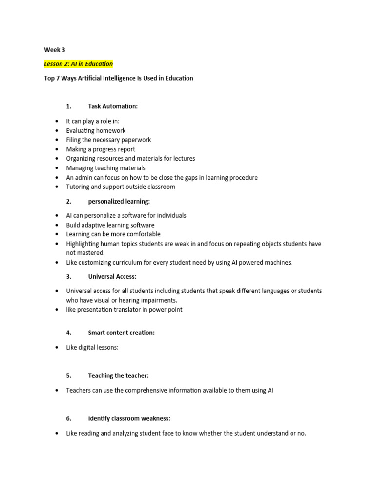 Ai in Education - Lesson 2 | PDF | Artificial Intelligence ...