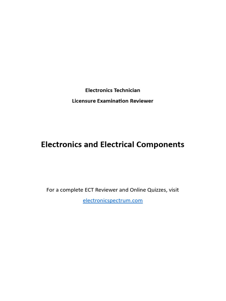 Electronics Technician Exam Reviewer | PDF | Capacitor | Transistor