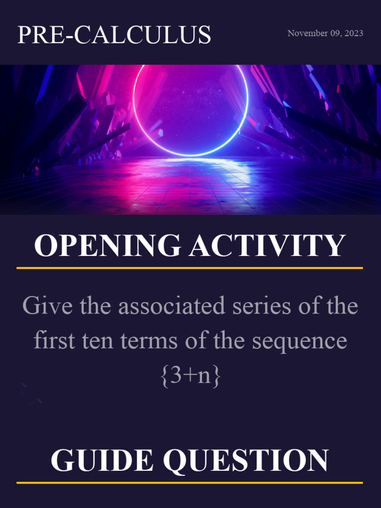 Pre Calculus Sigma Notation | PDF | Teaching Methods & Materials