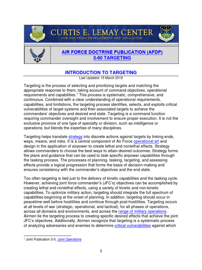 3 60 Afdp Targeting | PDF | Military Intelligence | Intelligence ...