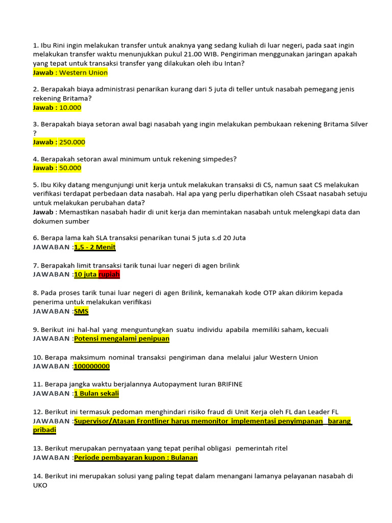 Kumpulan Soal TPK Agt | PDF