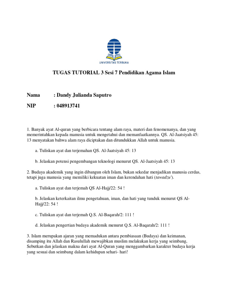 Tugas Tutorial 3 PAI | PDF