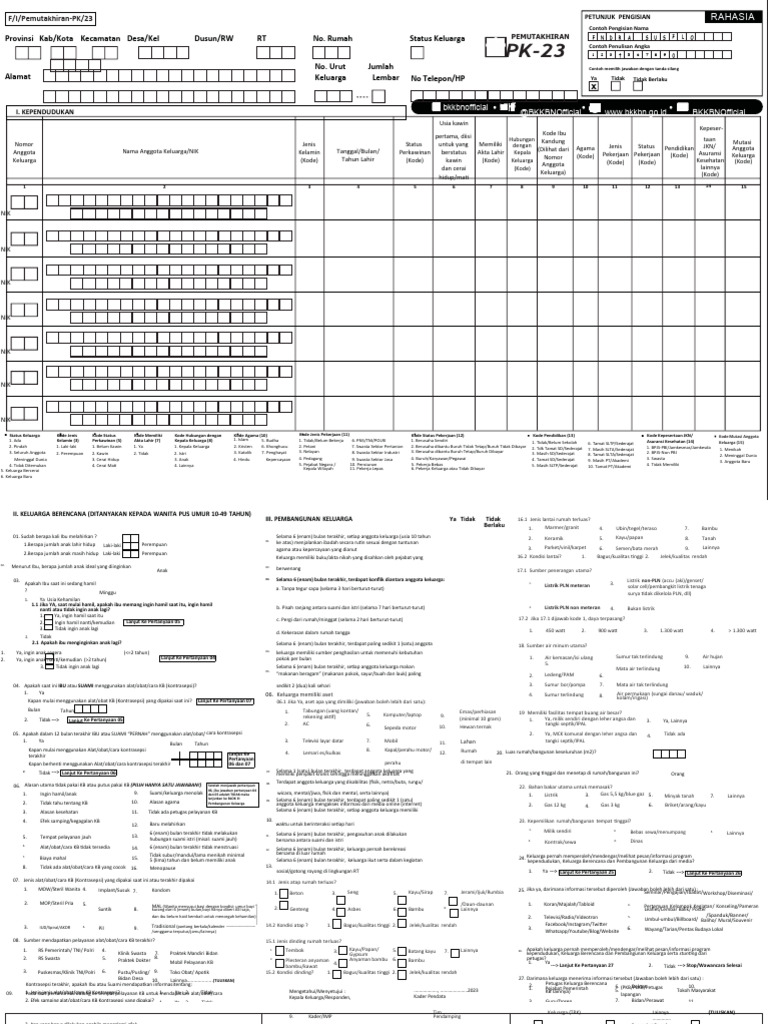 Form Pemutakhiran PK-23 FINAL BANGET | PDF
