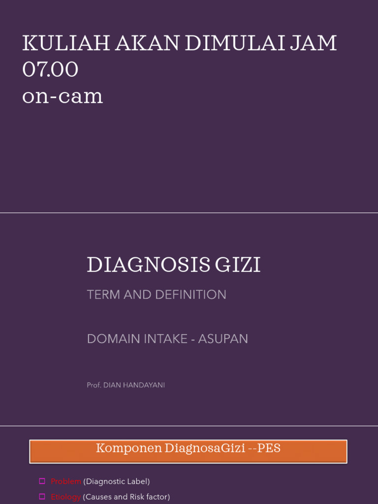 TM 4 - Diagnosis Gizi Domain Asupan - 2023 | PDF