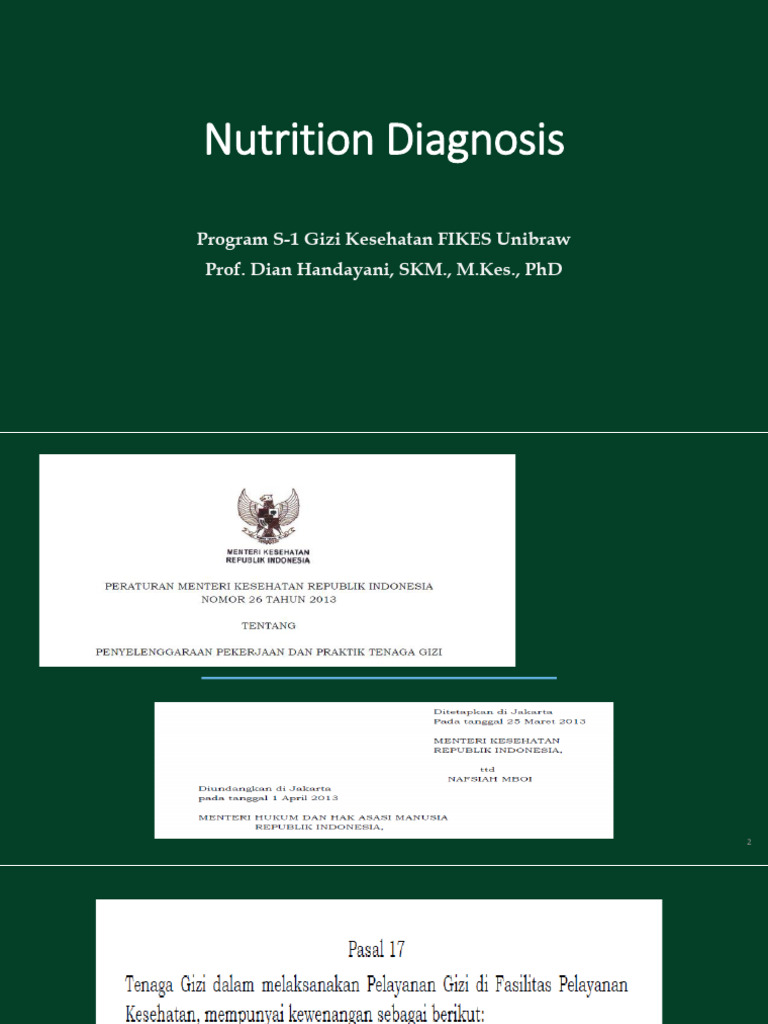TM 3 - Nutrition Diagnosis - 2023 | PDF | Nutrition | Diet & Nutrition