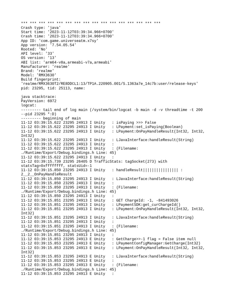 Catchlogs - 2023-11-12 at 03-39-34 - 7.54.0 - .Java | PDF | Boolean Data Type | Integer ...