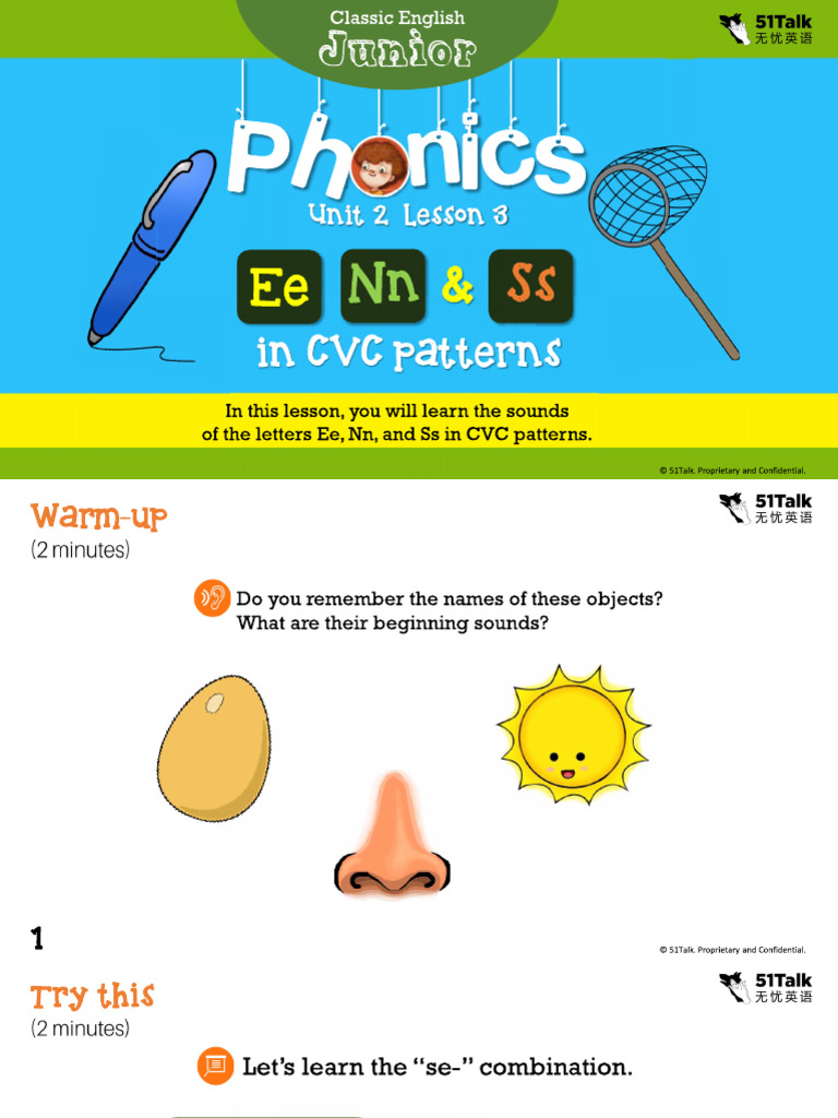 CEJr_Phonics_Unit 2 Lesson 3 | PDF