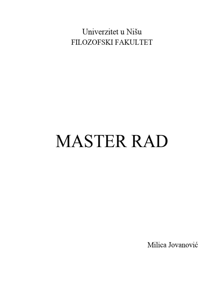 Milica Jovanovic - Master Rad | PDF
