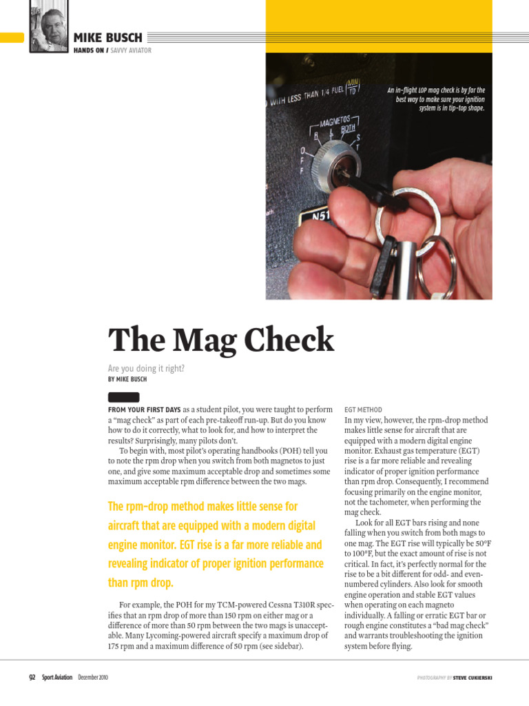 Pilot's Guide to Effective Mag Checks | PDF | Ignition System ...