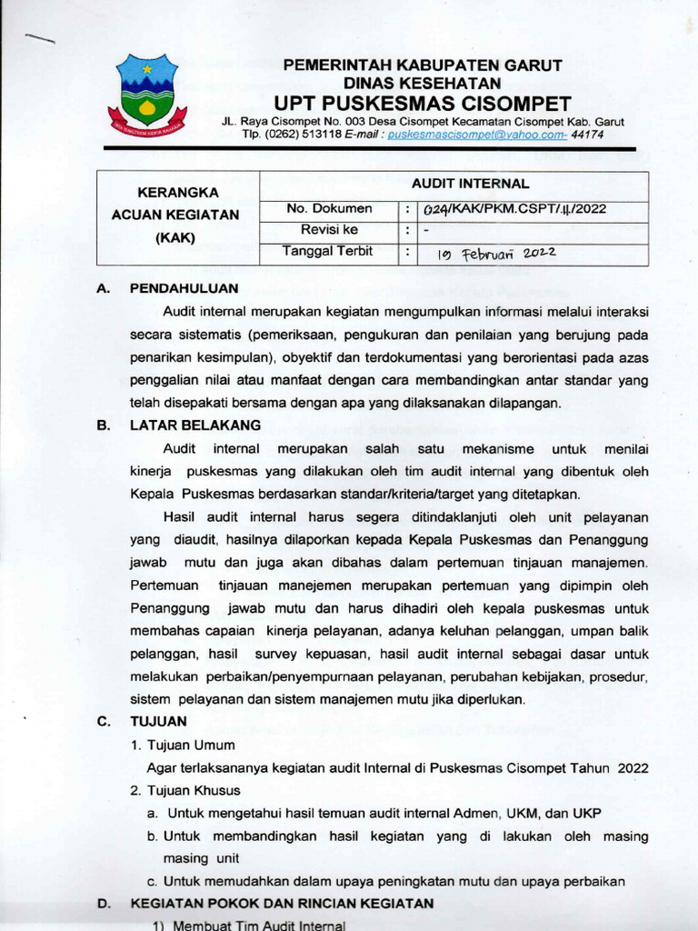 Kak Audit Internal | PDF
