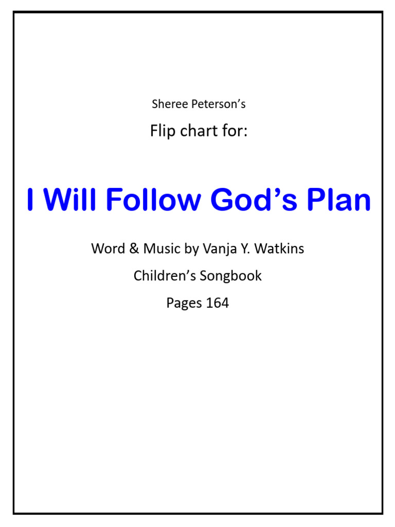 I Will Follow God's Plan Flip Chart | PDF | Religion & Spirituality ...