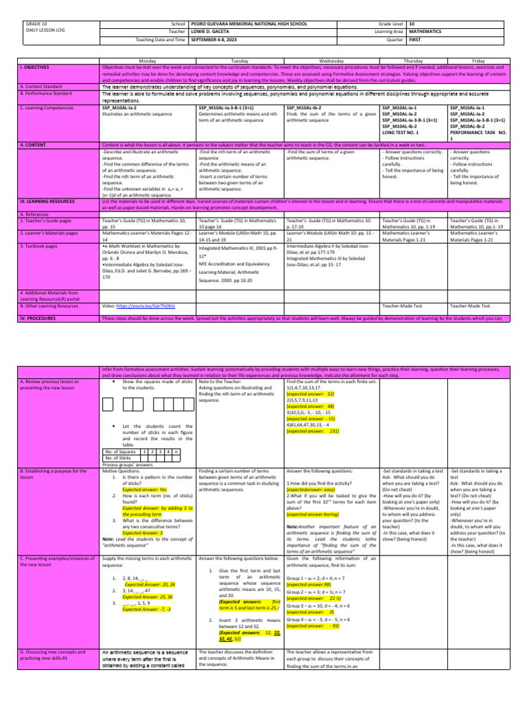 Quarter I - Week 2 | PDF | Mathematics | Learning