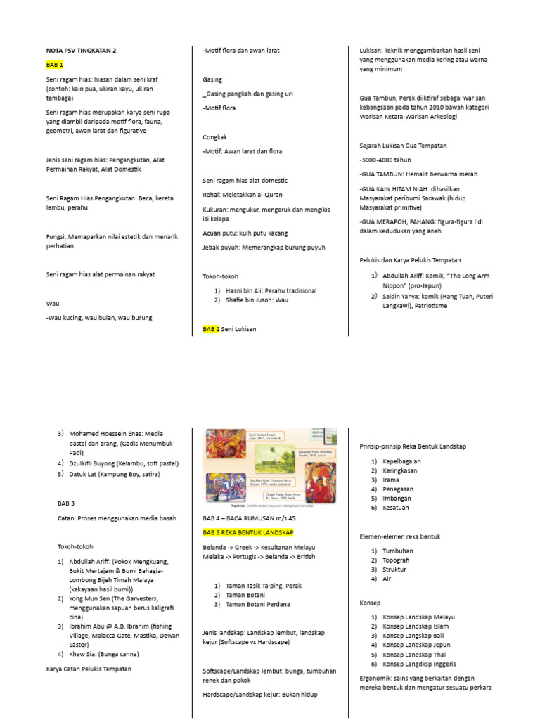 NOTA PSV TINGKATAN 2 | PDF