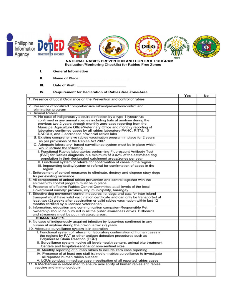 National Rabies Prevention and Control Program New Evaluation Form For ...
