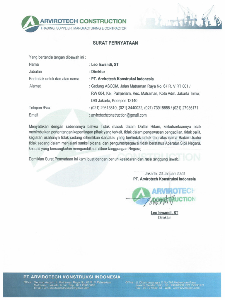 SCAN - Surat Pernyataan AKI | PDF