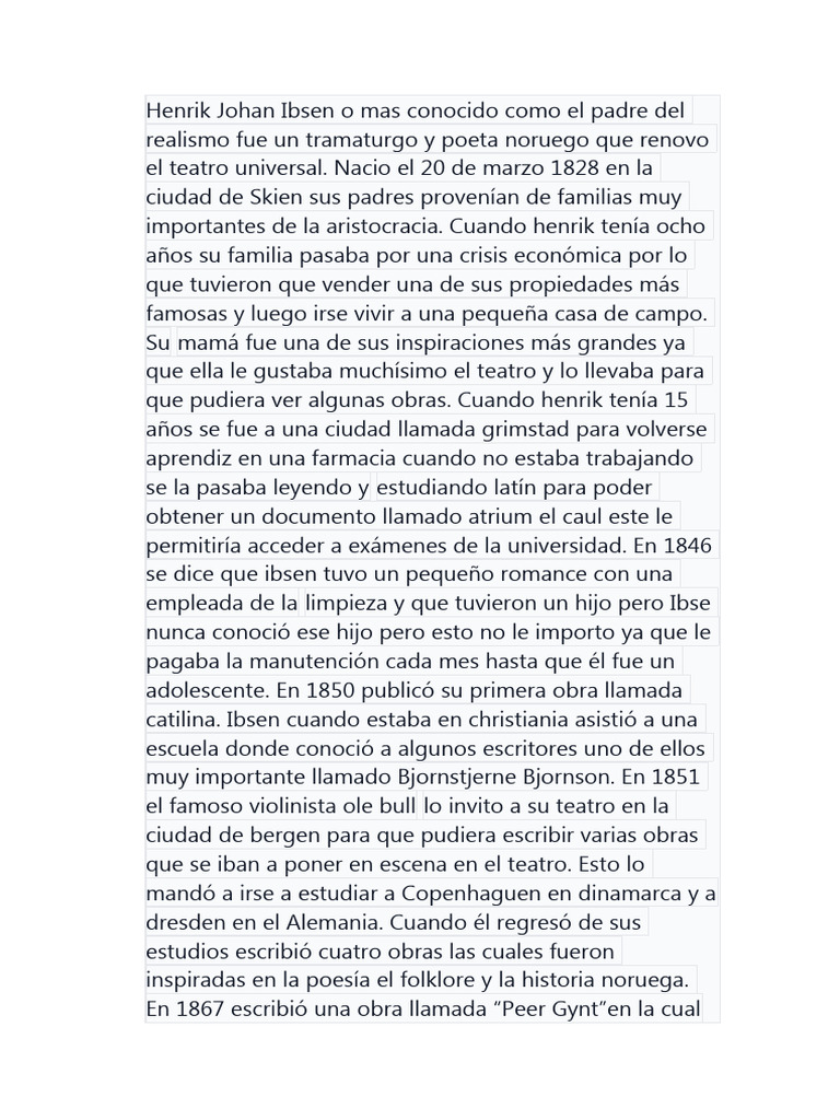 Biografia | PDF | Henrik Ibsen