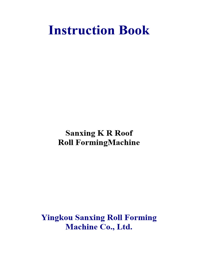 Instruction Book KSpan Forming Machine | PDF | Relé | Ingenieria Eléctrica