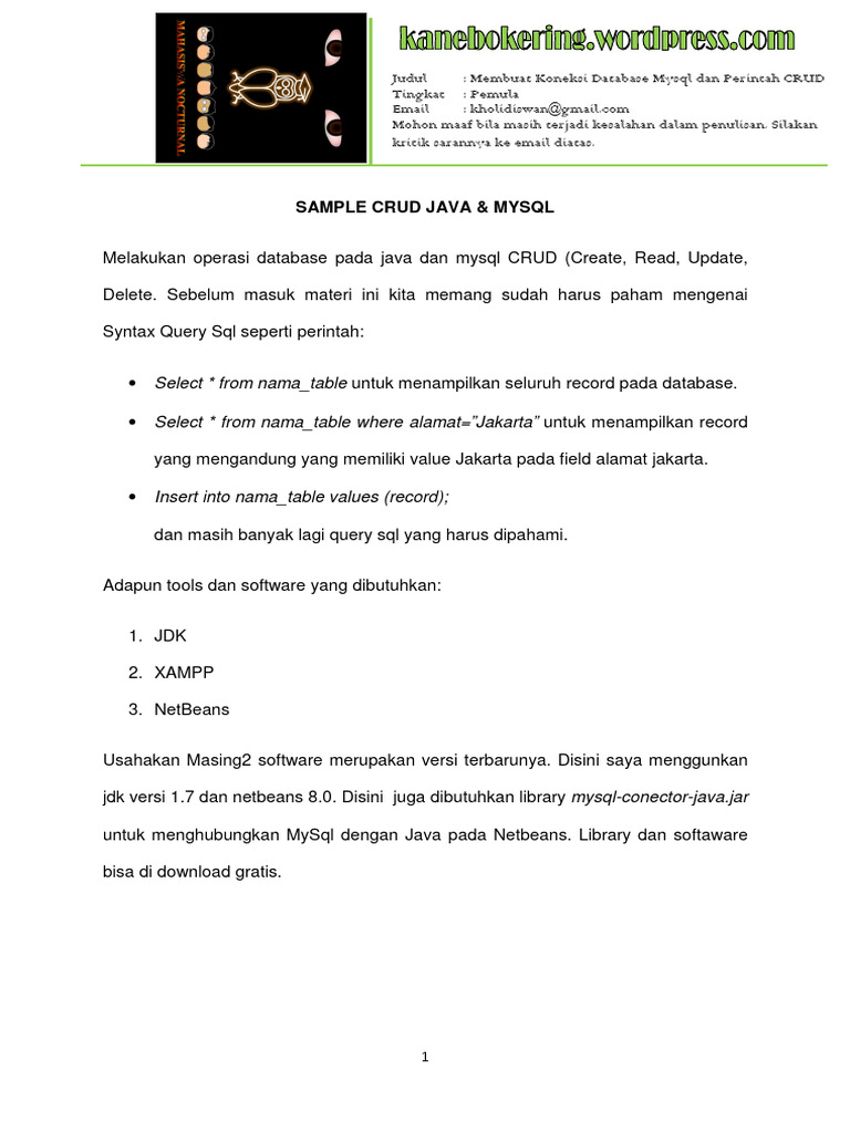 Sample Crud Java | PDF