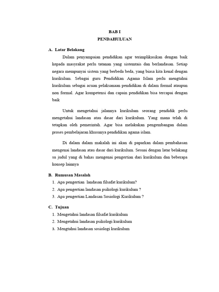isi makalah dasar dasar kurikulum | PDF