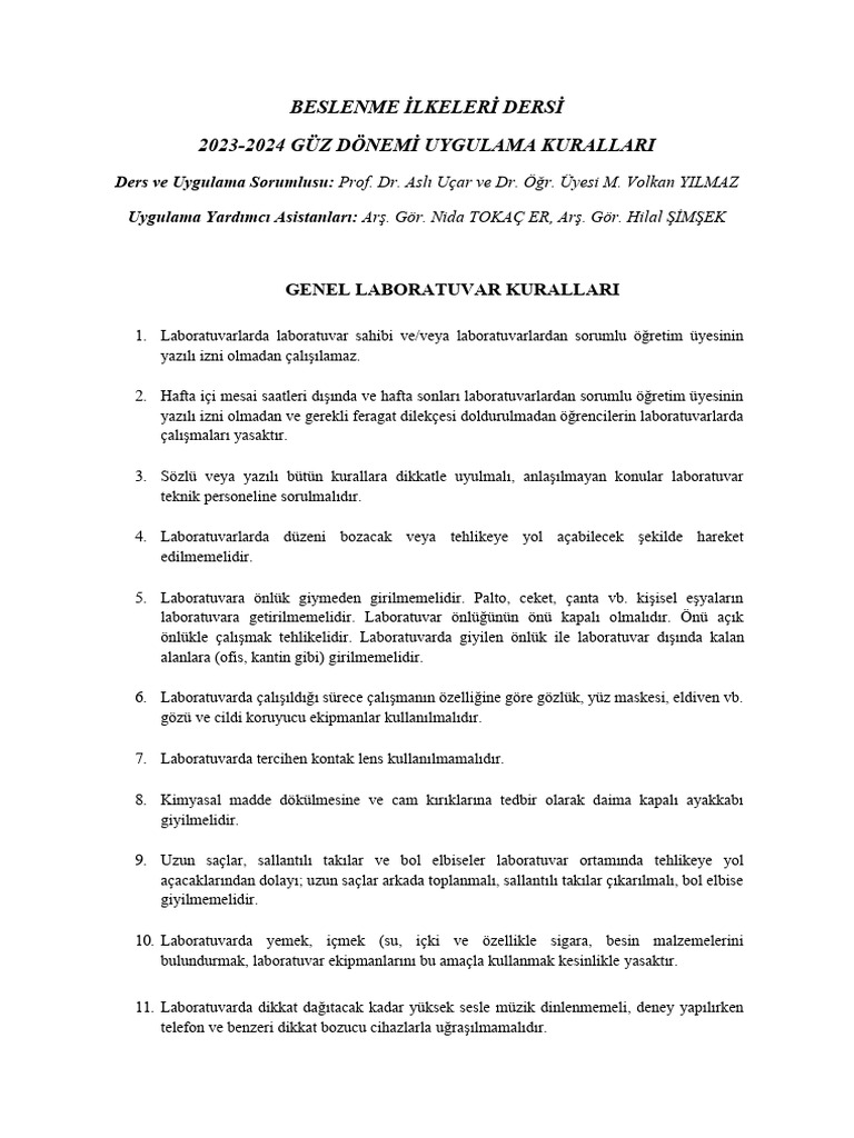 Beslenme ilkeleri lab kuralları | PDF