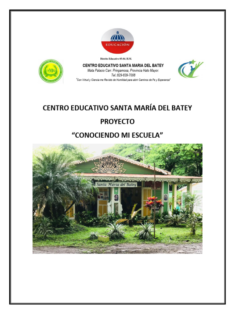 Proyecto Conociendo Mi Escuela | PDF | República Dominicana