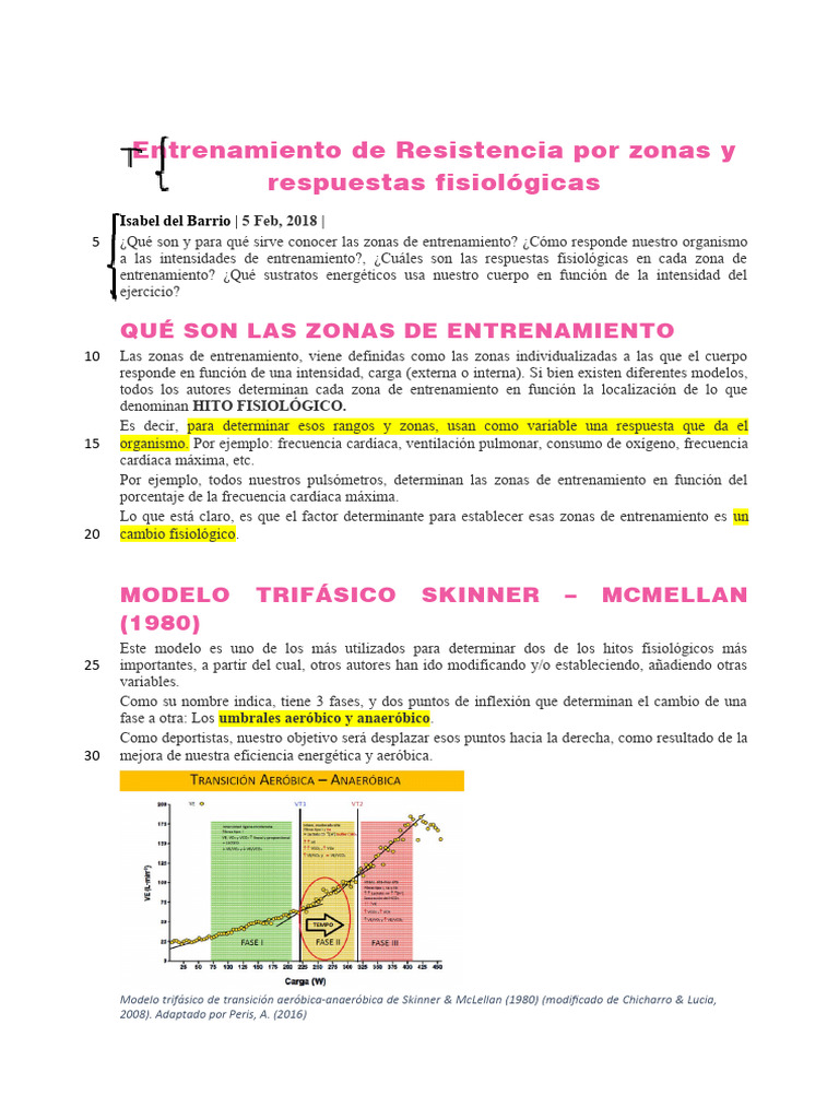 Entrenamiento de Resistencia Por Zonas | PDF | Fisiología