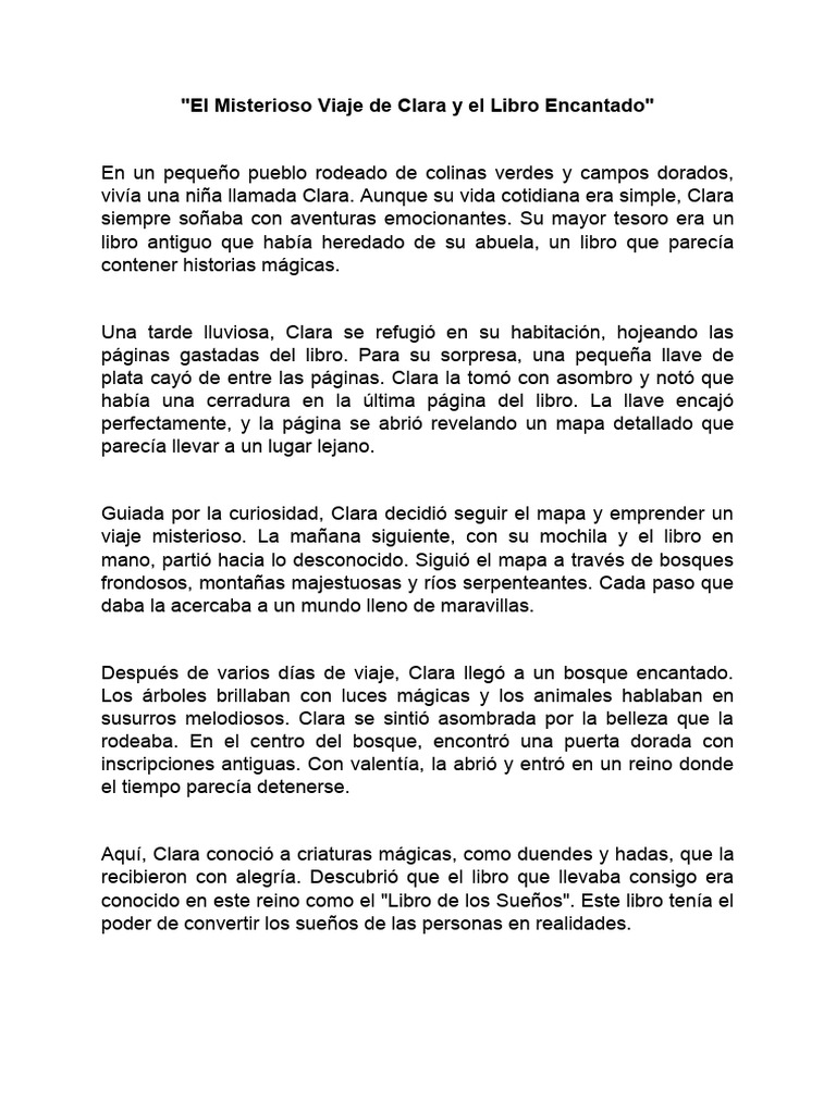 El Misterioso Viaje de Clara y El Libro Encantado | PDF