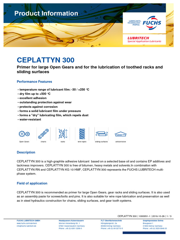 Ceplattyn 300 | PDF | Lubricant | Screw